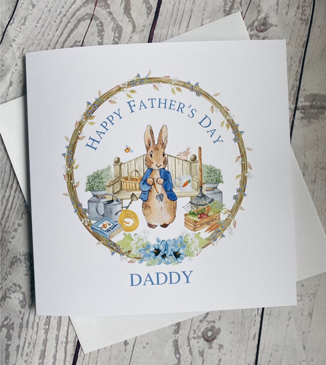 Personalised Peter Rabbit Fathers Day Card Childrens Fathers Day Card ...
