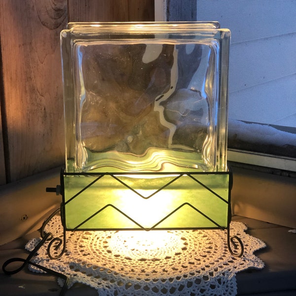 Glass Block Lamp - Etsy