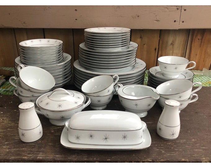 Rare Mid Century Style Starburst Atomic Dinnerware Service for 8 - Etsy