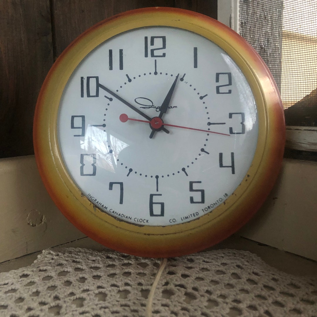 Vintage Ingraham Ombre Coloured Electric Corded Wall Clock - Etsy