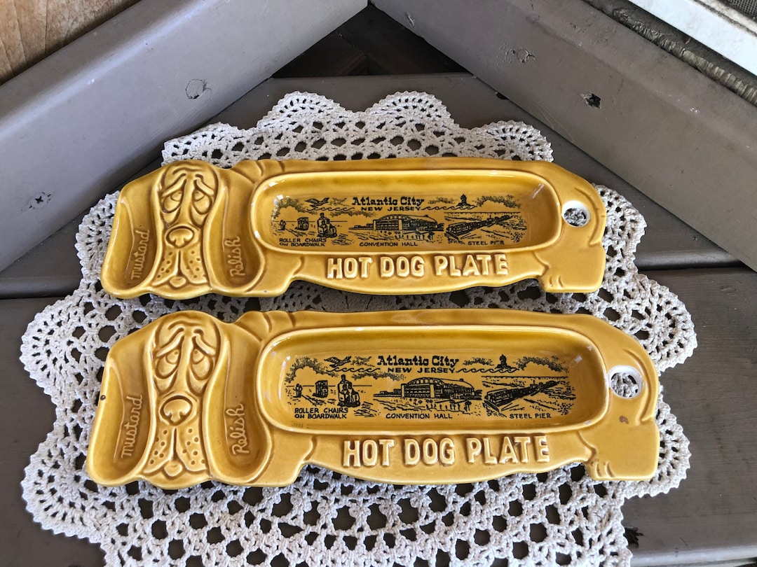 Vintage Hound Dog Hot Dog Plates - Etsy