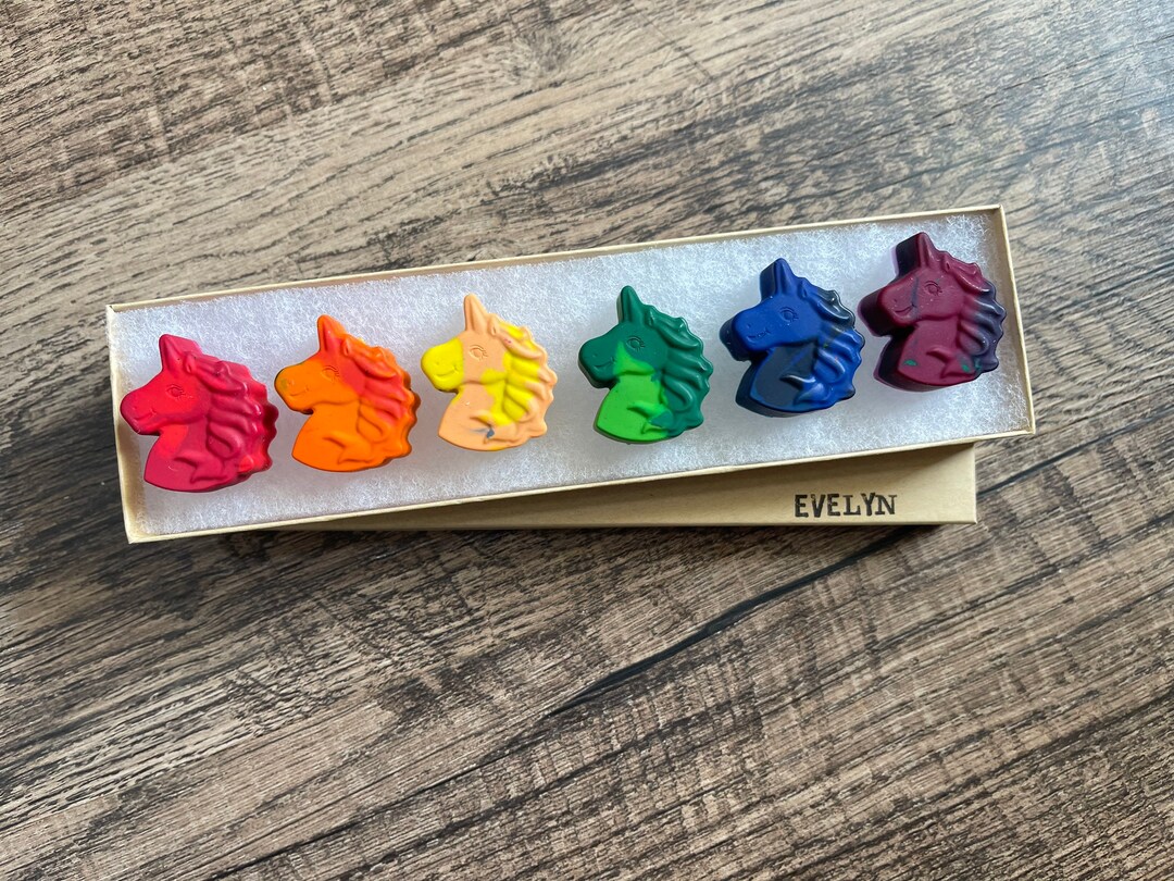 Kids UNICORN Shaped Crayons Set of Six Unicorn Crayons - Etsy