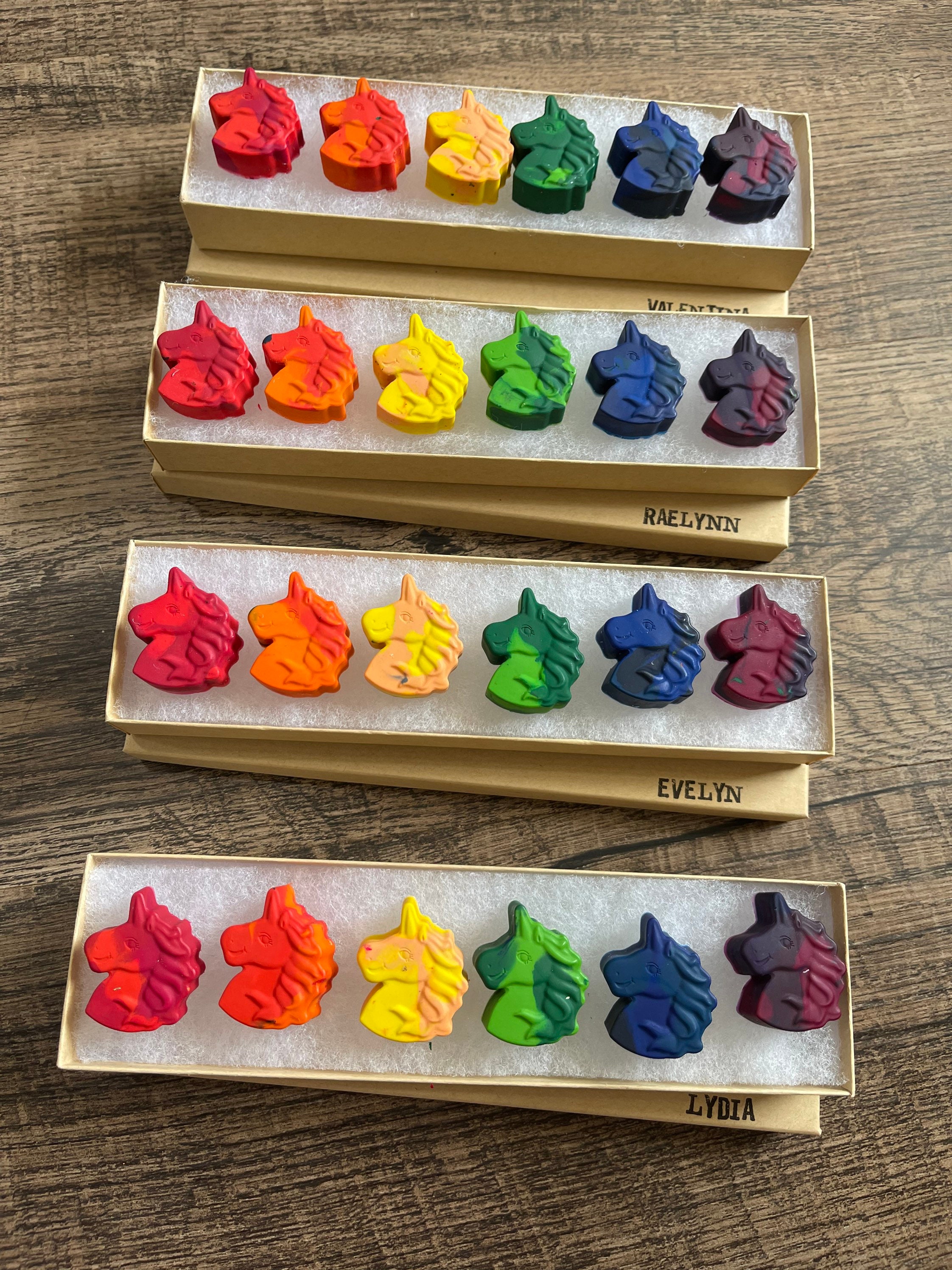 Kids UNICORN Shaped Crayons Set of Six Unicorn Crayons | Etsy