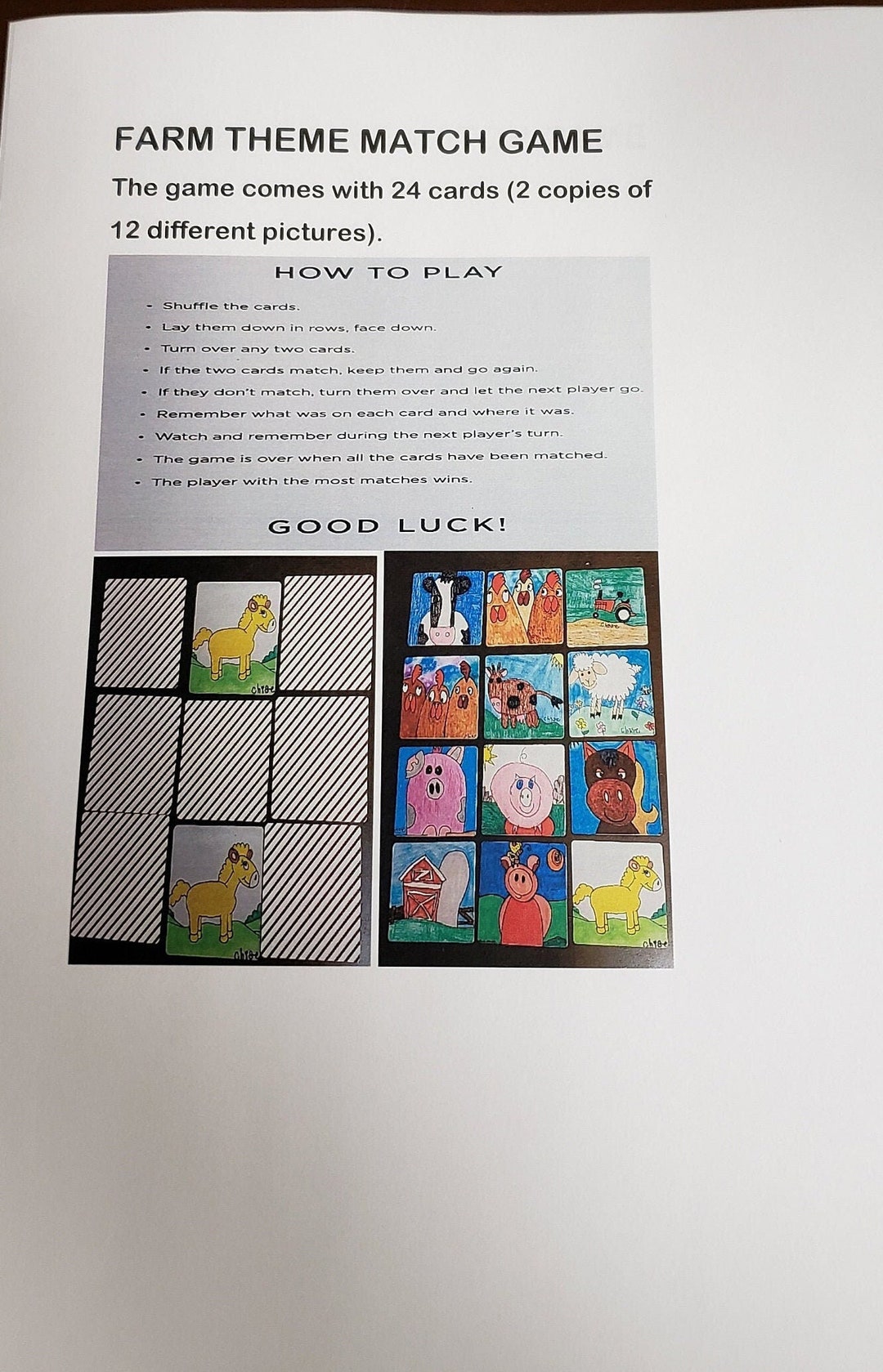 Farm Theme Match Game - Etsy