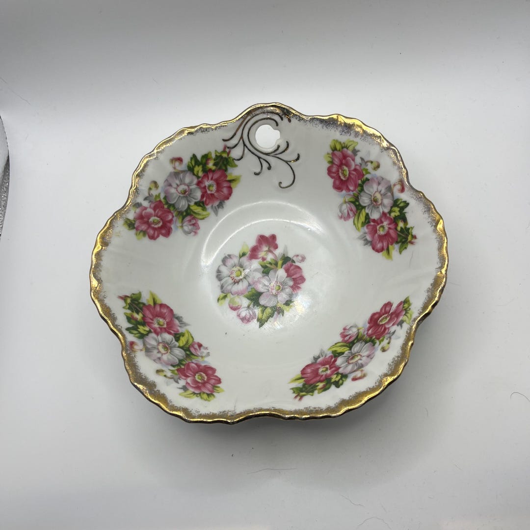 Japan Porcelain Trimont Ware Bowl Floral Victorian Pattern Trimmed in ...