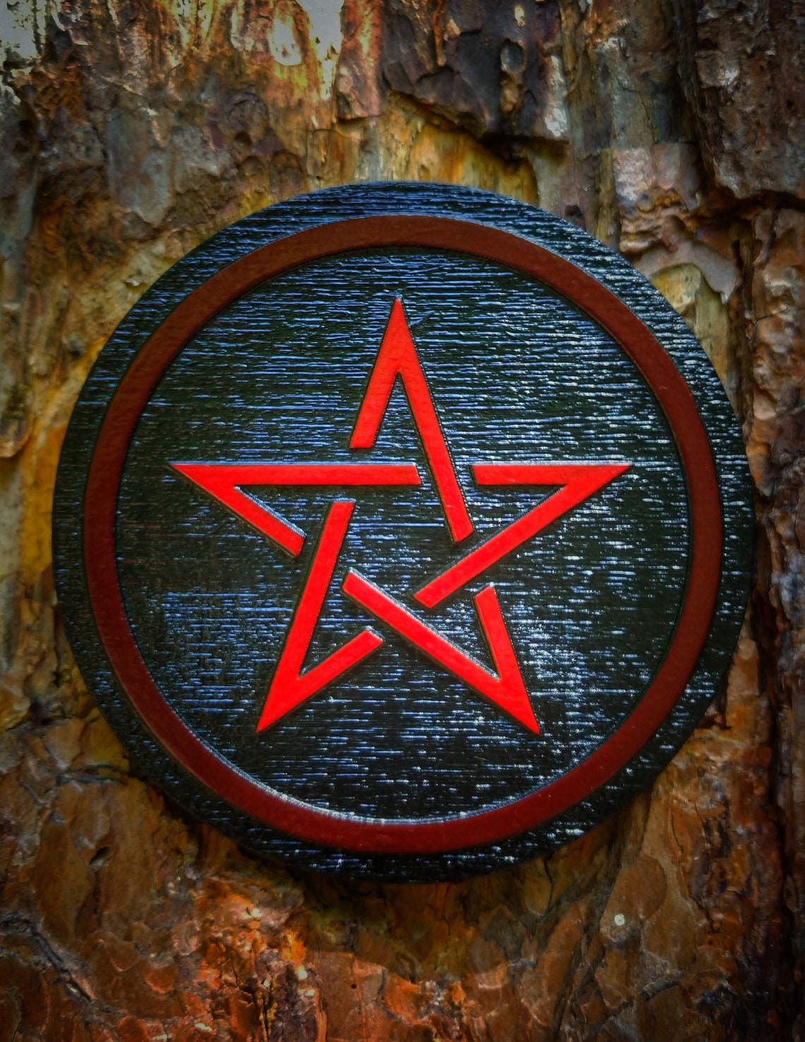 Witchcraft Pentacle Pentagram Wood Altar Tile - Etsy