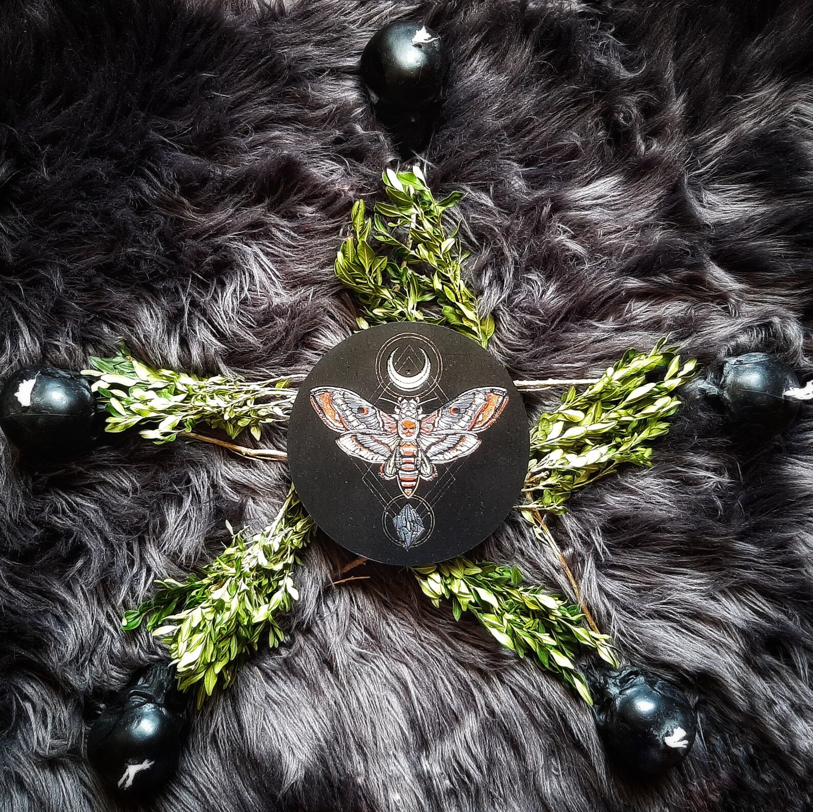 Death's Head Moth Altar Pentacle | Etsy