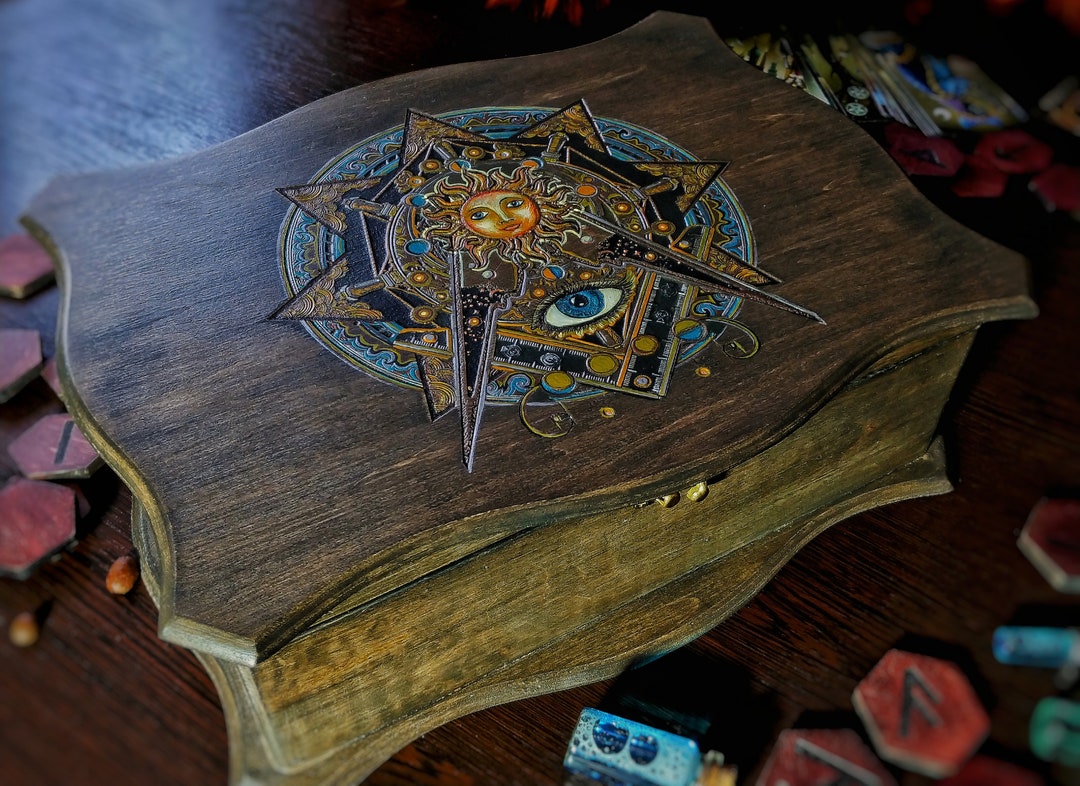 Witchcraft Box Organizer Big Size Woodcraft Masonic - Box - Etsy