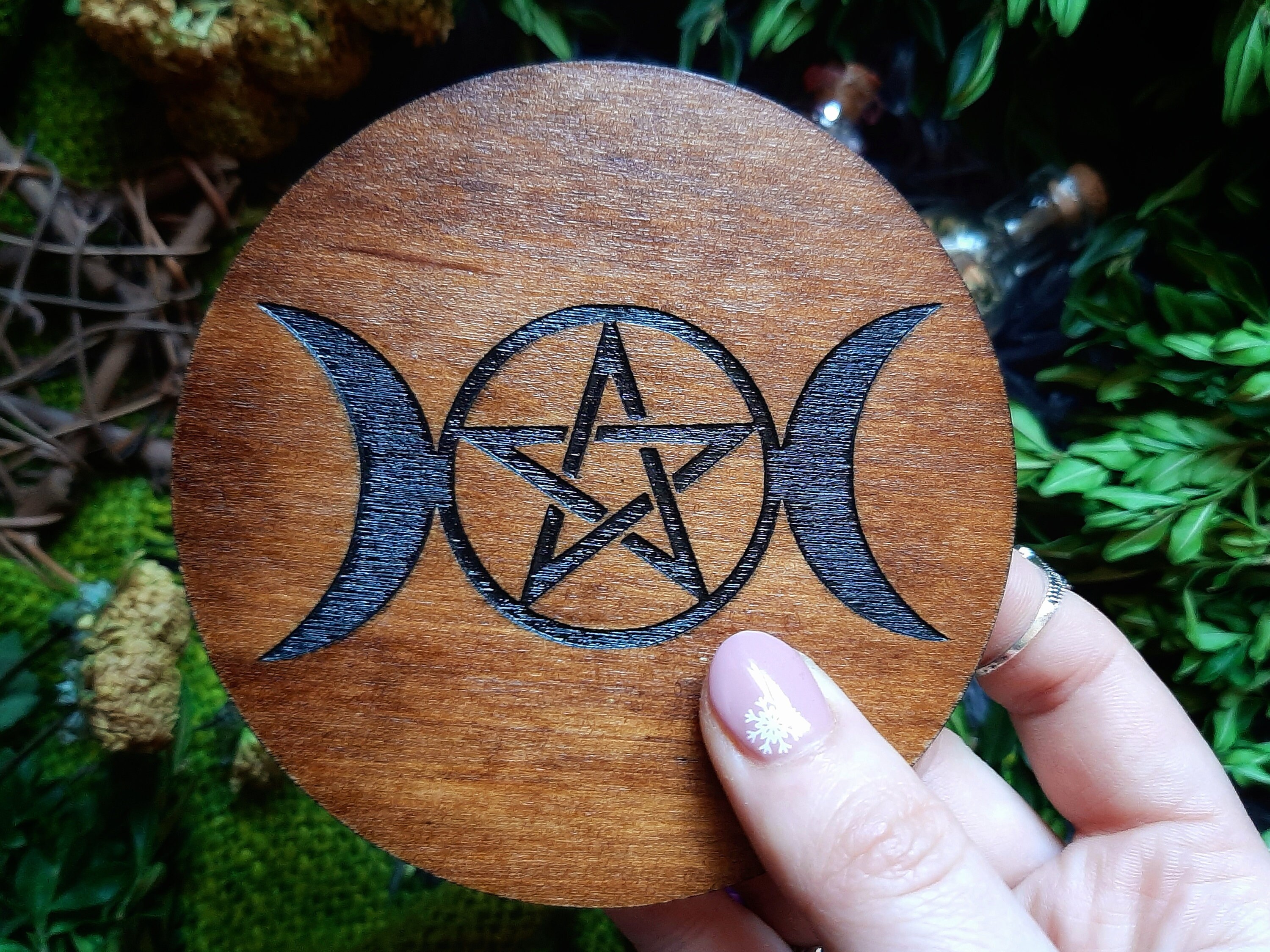 Altar Pentacle Moon Phase Intention Crystal Grid Altar Tile | Etsy