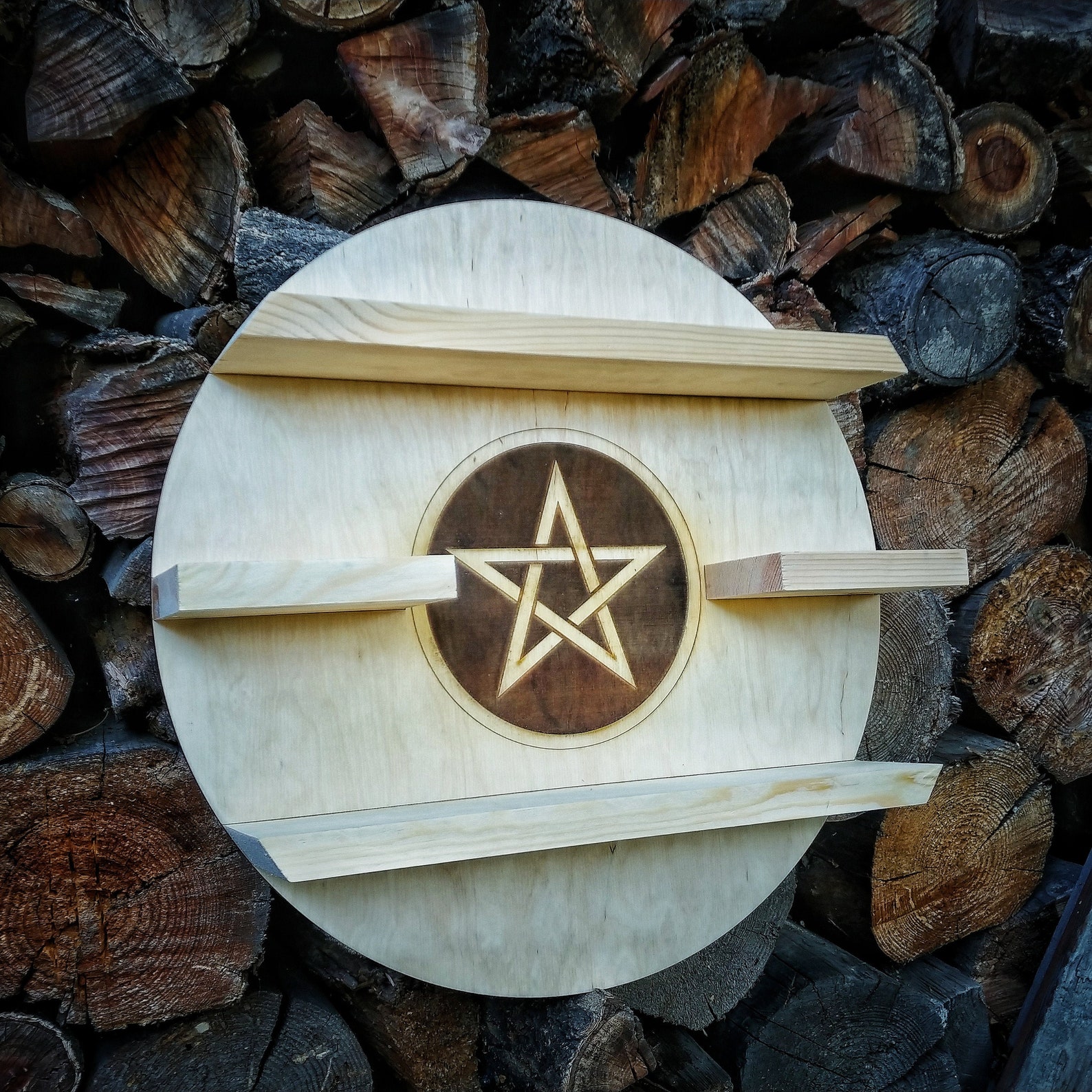 Crystal Shelf Witch Wall Decor Altar Pentacle Wood Shelf - Etsy