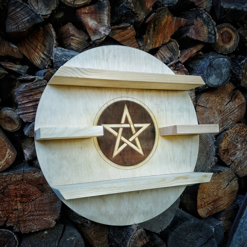 Crystal Shelf Witch Wall Decor Altar Pentacle Wood Shelf - Etsy
