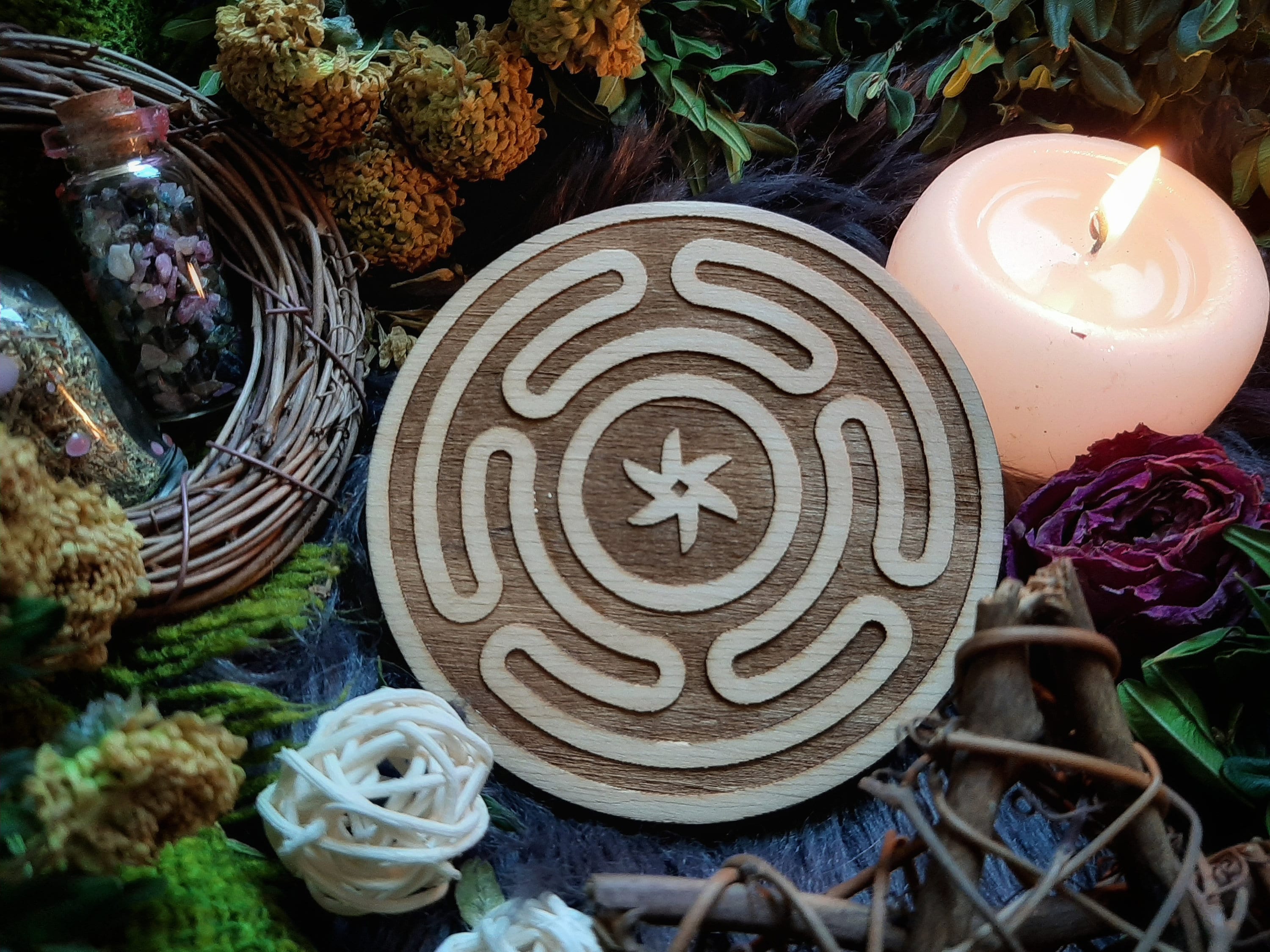 Hecate Wheel Labyrinth Wiccan Decor Hecate's Wheel | Etsy