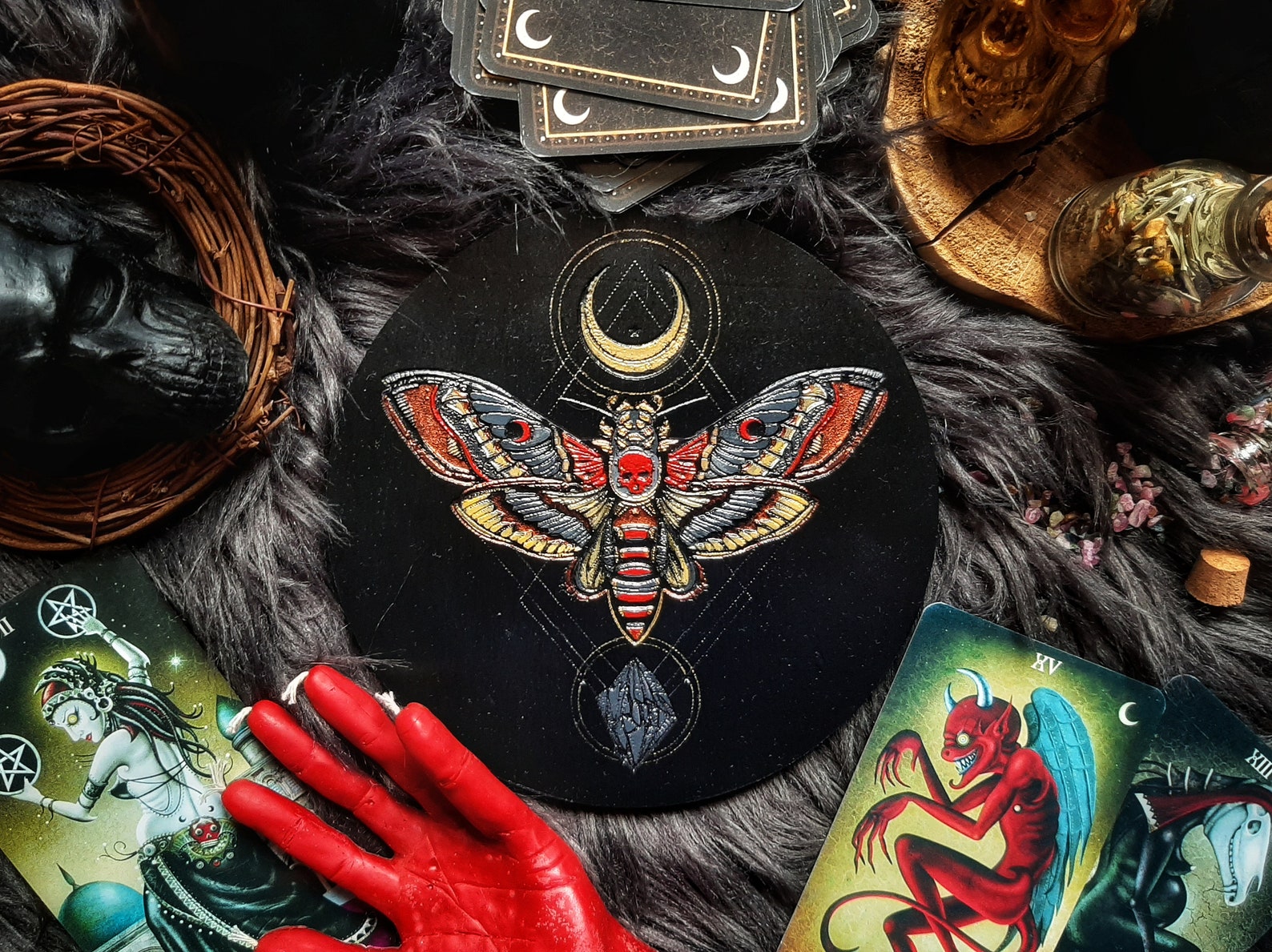 Death's Head Moth Altar Pentacle | Etsy