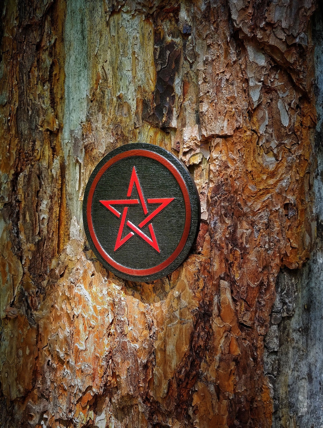 Witchcraft Pentacle, Pentagram Wood Altar Tile - Etsy