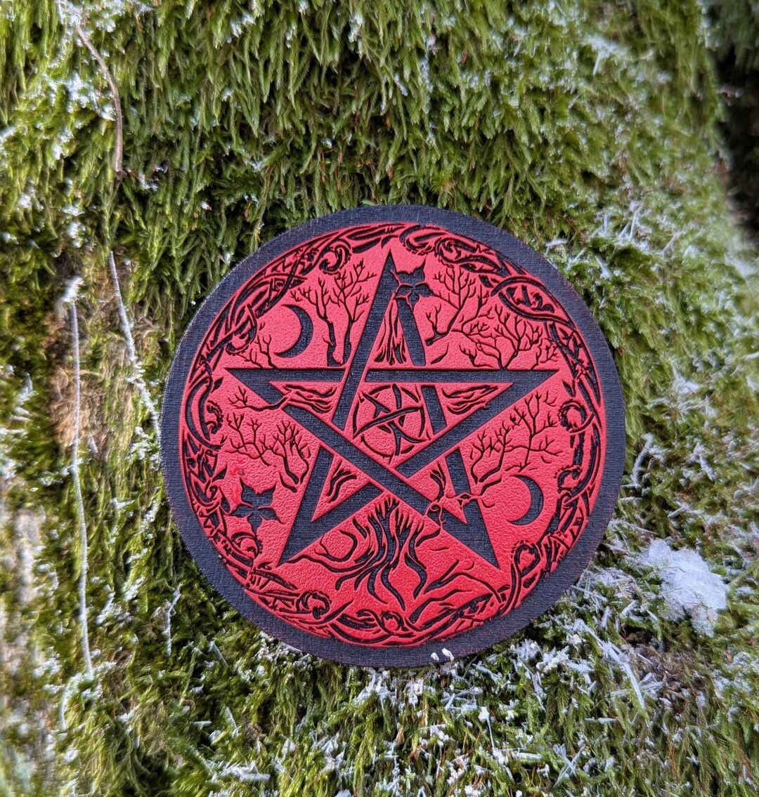 Classic Wooden Pentacle Altar Decoration – Handcrafted Birchwood With ...