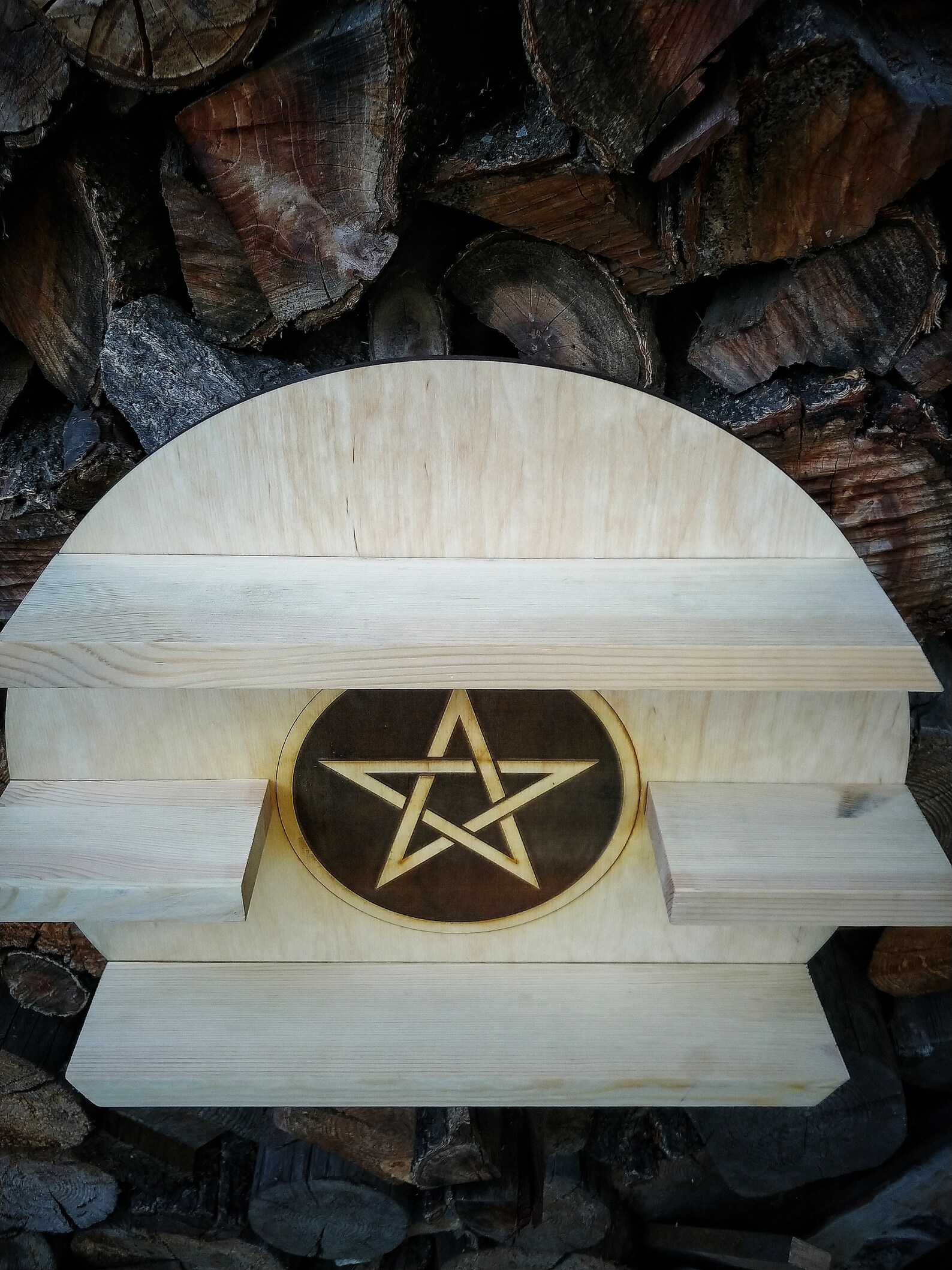 Crystal Shelf Witch Wall Decor Altar Pentacle Wood Shelf - Etsy