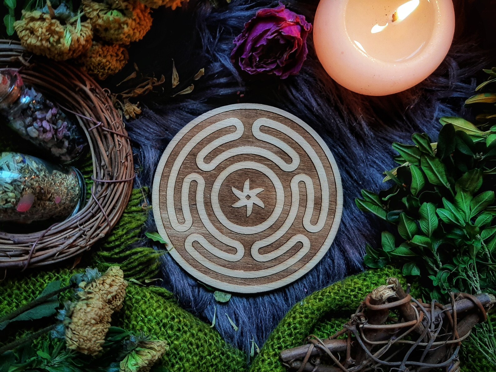 Hecate Wheel Labyrinth Wiccan Decor Hecate's Wheel | Etsy