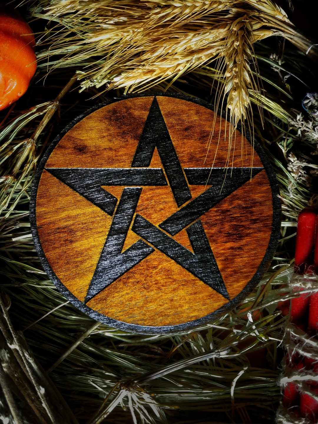 Altar Pentacle Pentagram Altar Pagan Wicca - Etsy