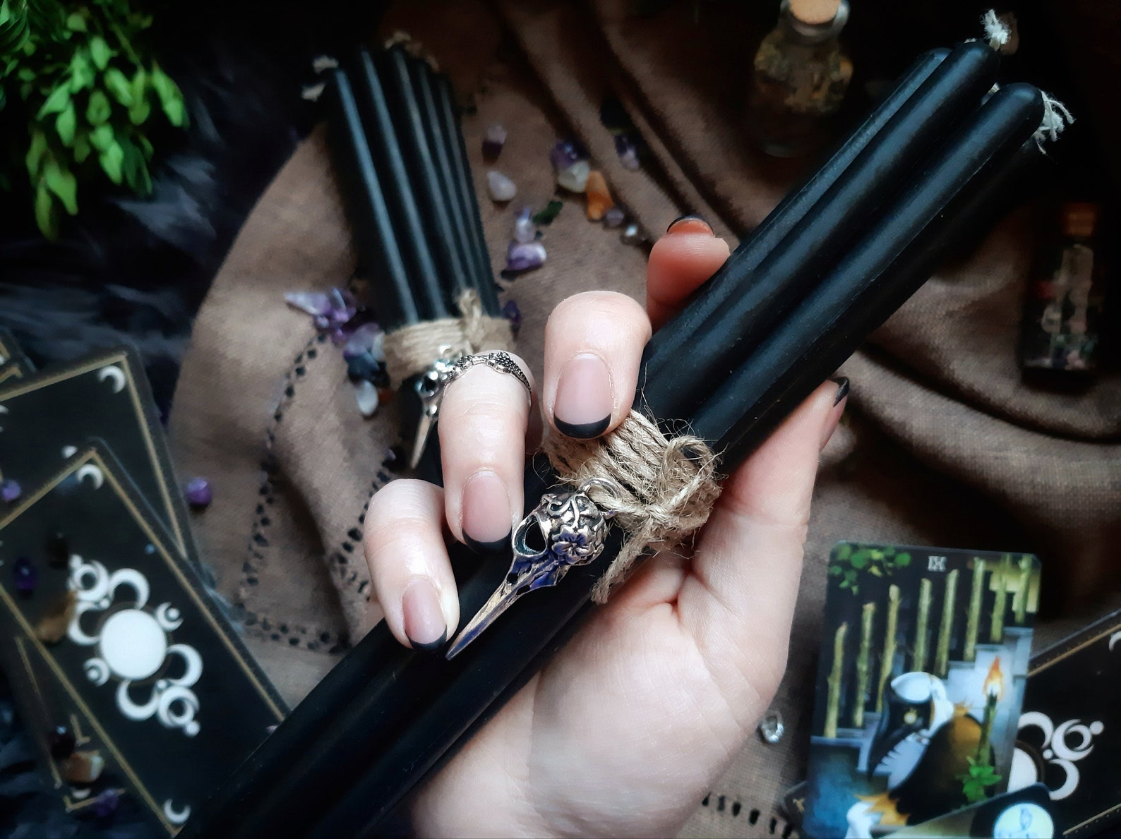 Black spell candles Protection candles Black chime candles | Etsy