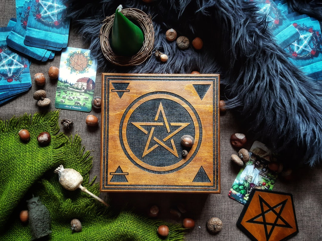 Pentagram Altar Box, Tarot Card Box, Witchcraft Supply - Etsy
