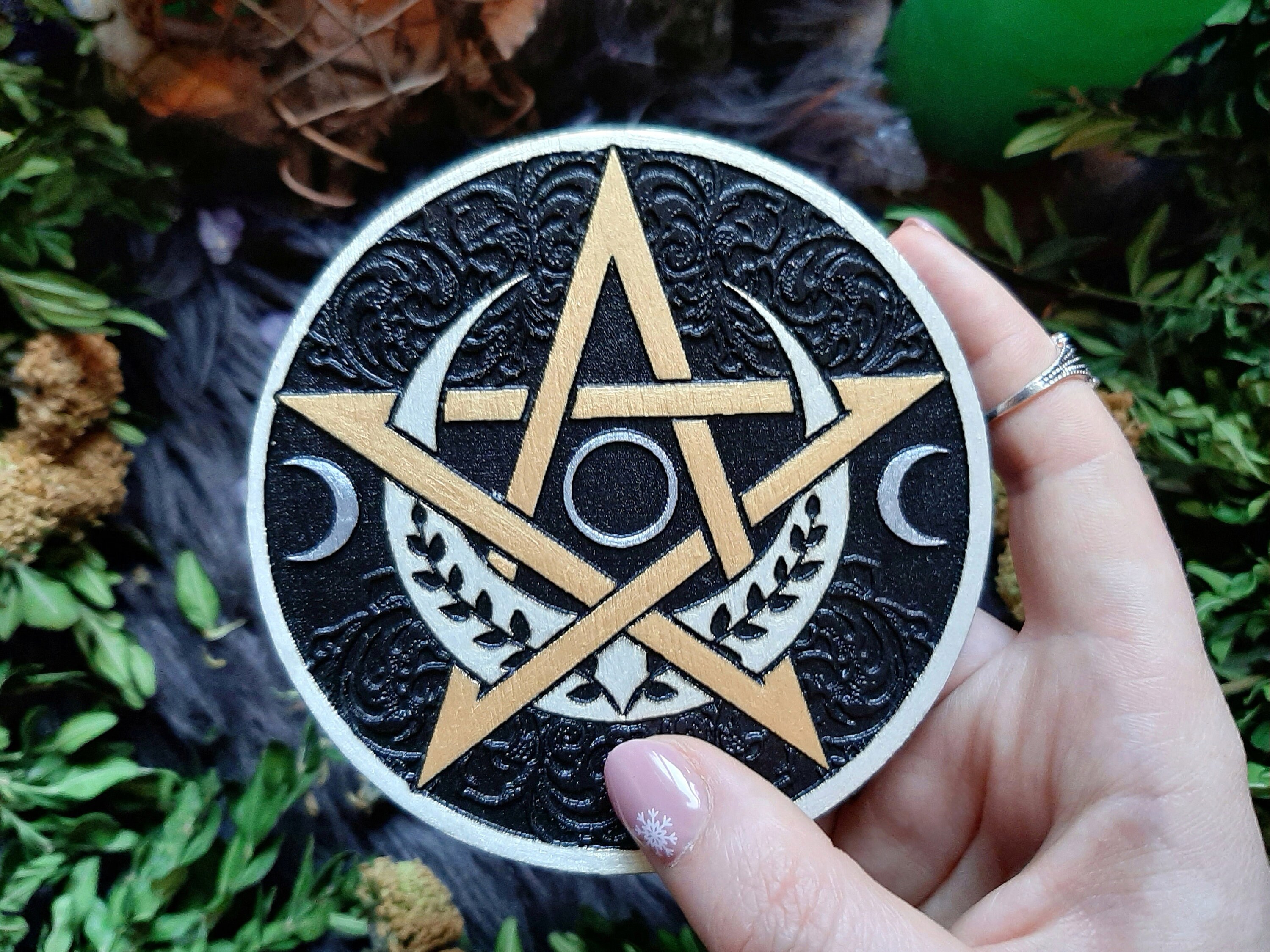 Pentagram Altar Moon Phases | Etsy