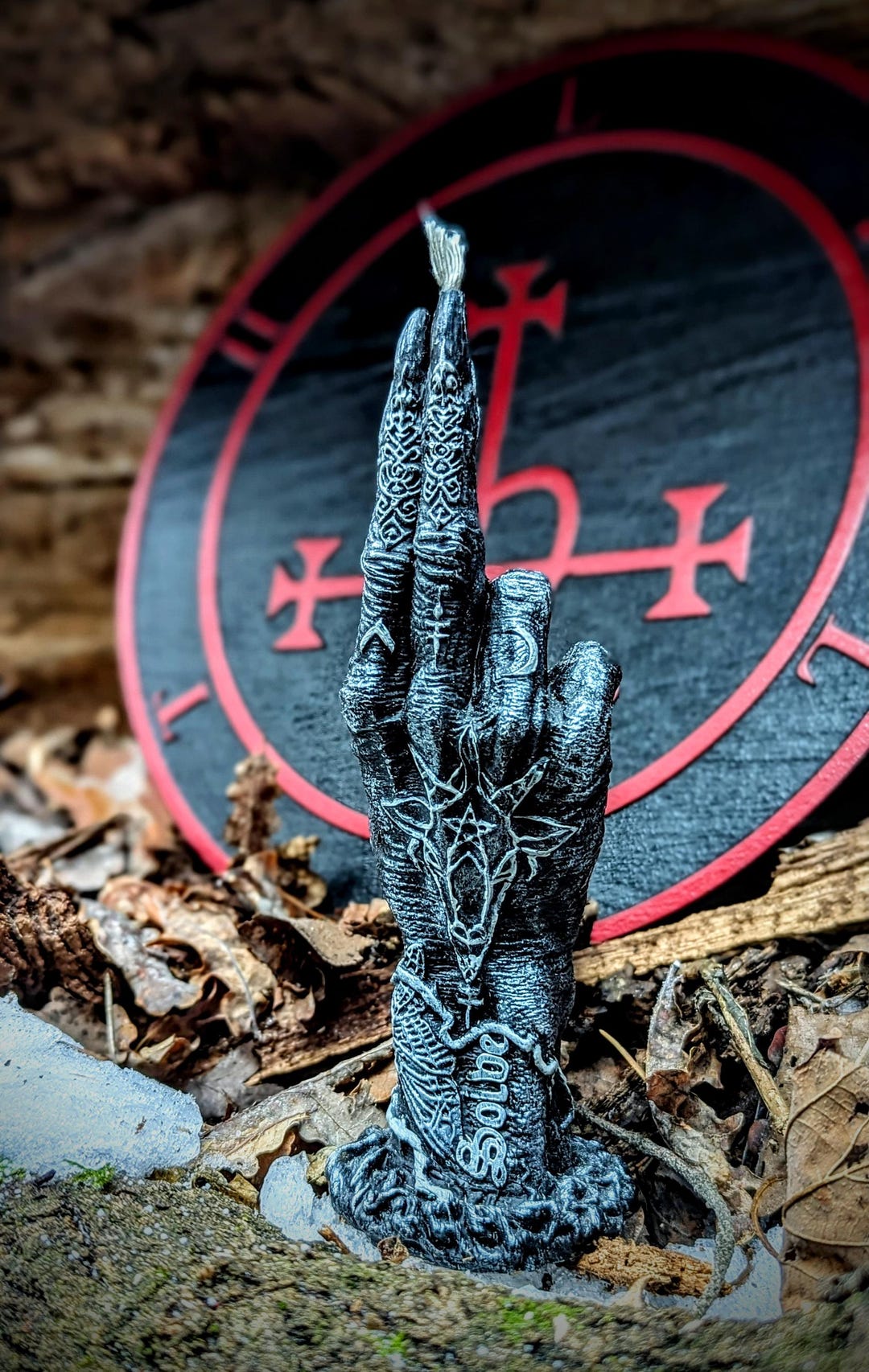 Black Baphomet Hand Candle Esoteric Decor, Occult Ritual Candle ...