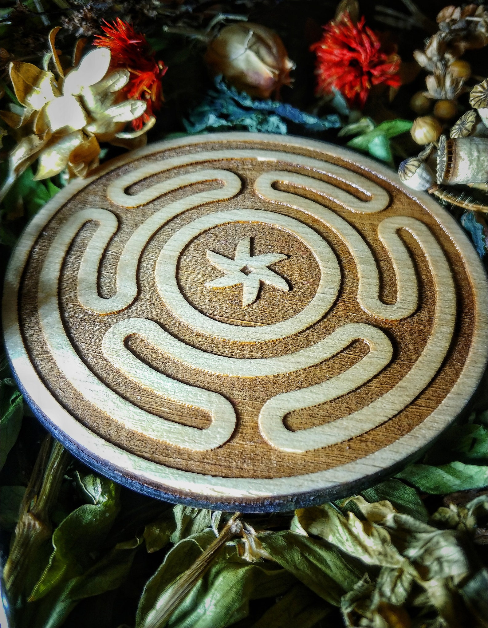 Hecate Wheel Labyrinth Wiccan Decor Hecate's Wheel | Etsy