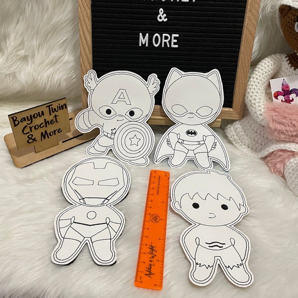 Embroidered Coloring Dolls - Etsy