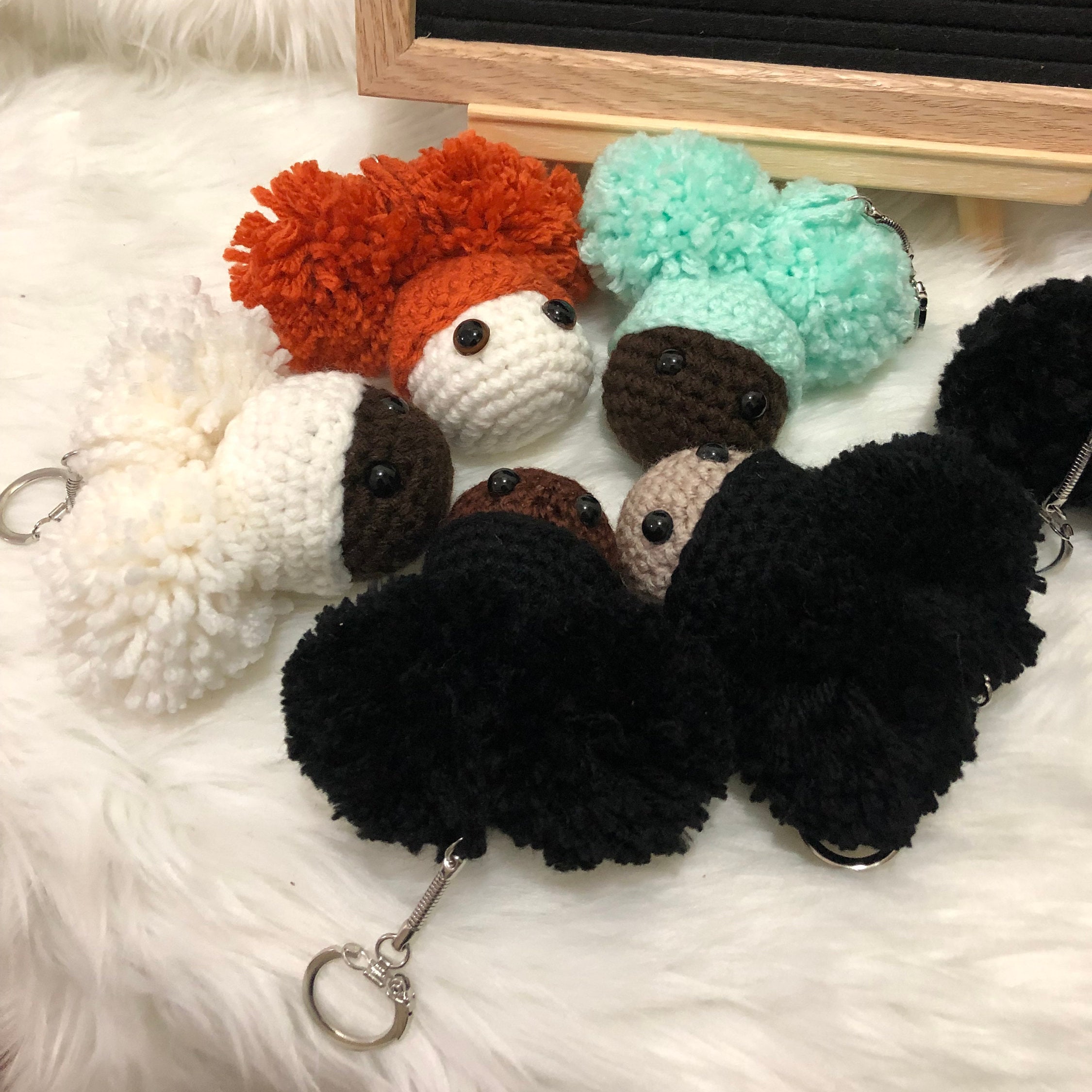Afro Puff Keychain | Etsy