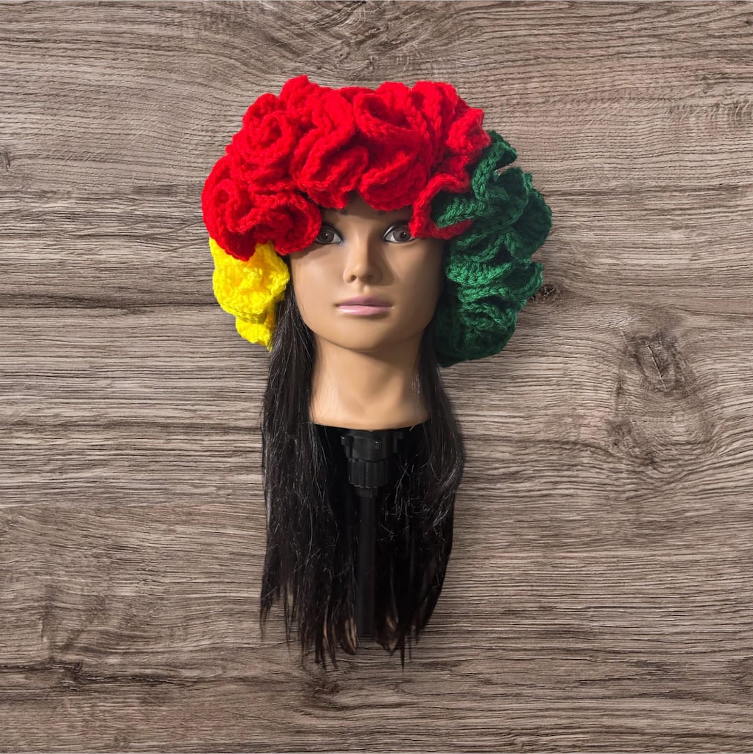 Rasta| Juneteenth Crochet |ruffle Hat| Crochet Beanie| Crochet Bucket ...