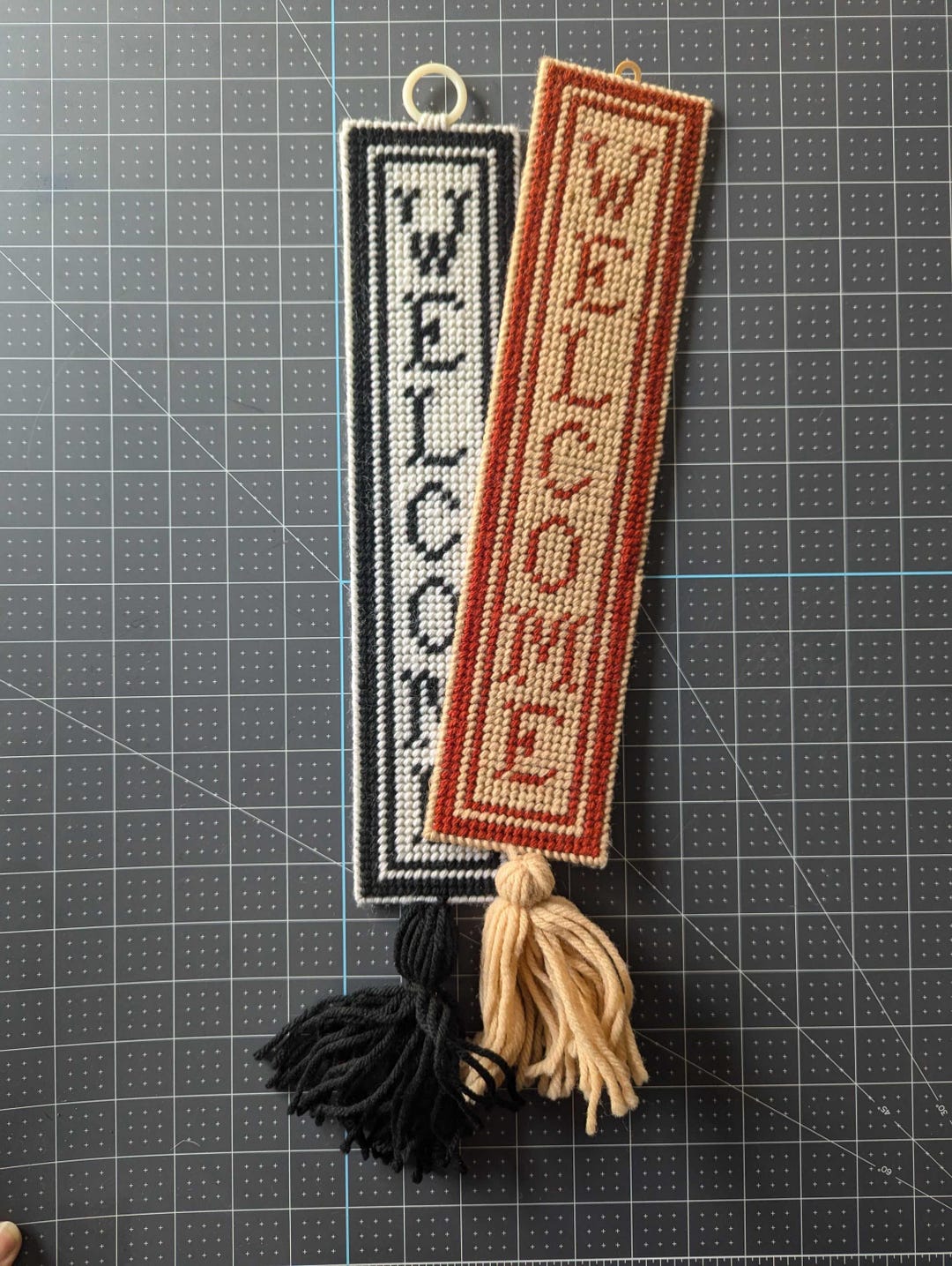 Plastic Canvas Welcome Sign in Black or Brown - Etsy
