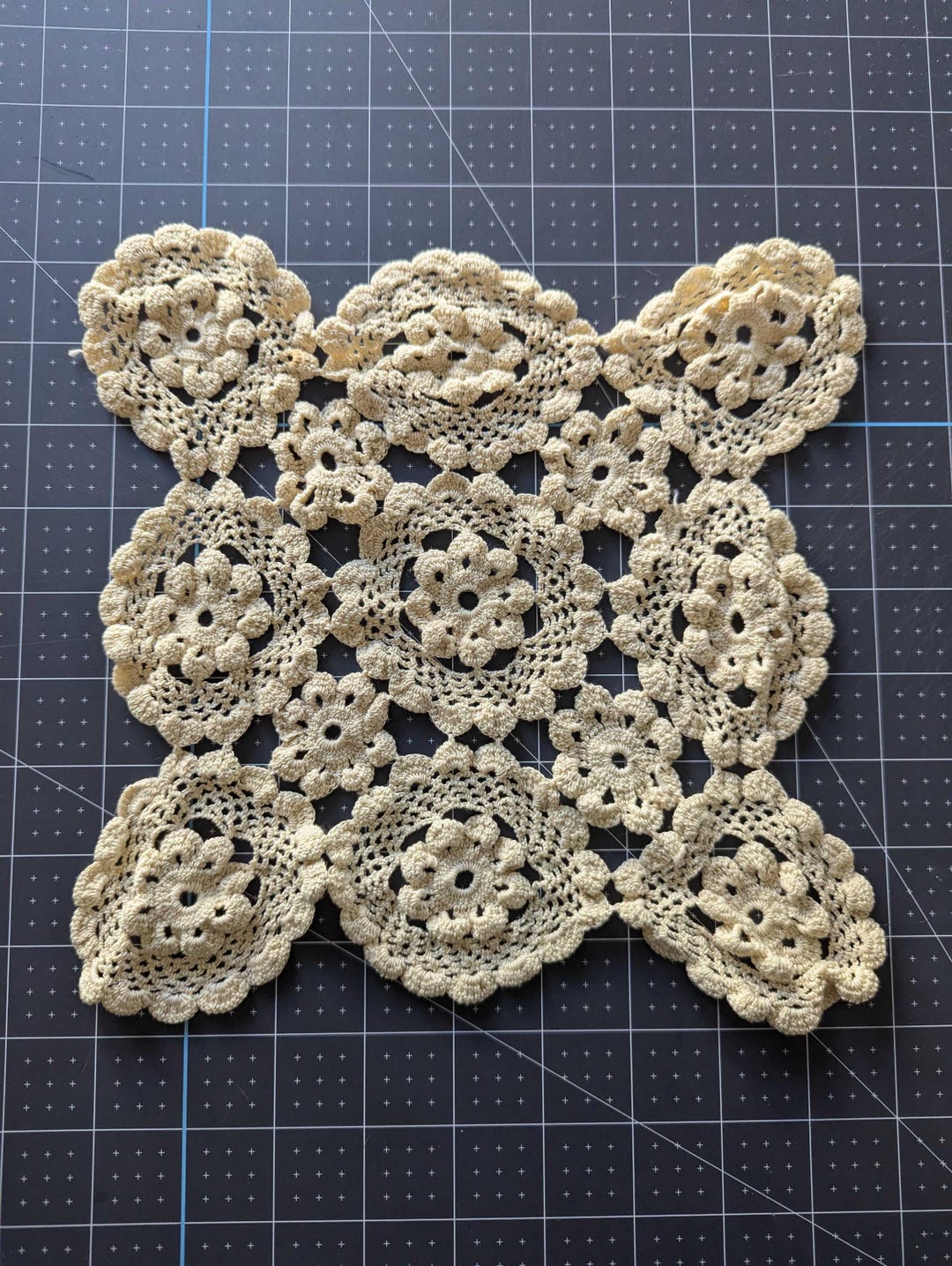 Square Daisy Doily - Vintage Cream - Craft Doilies for Upcycle or ...