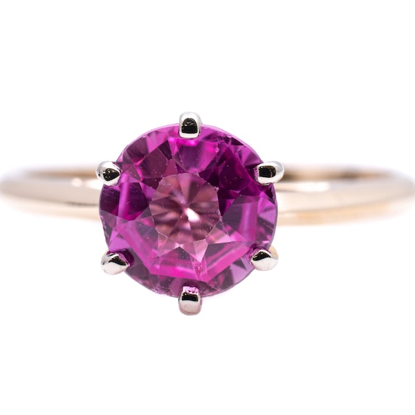 Lab Created Pink Sapphire Ring - Etsy