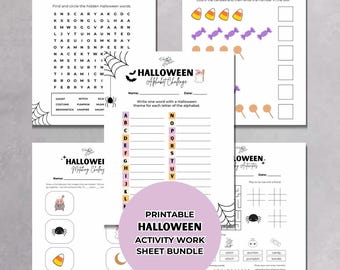 Halloween Activity Worksheets: Preschool & Kindergarten Learning Bundle ...