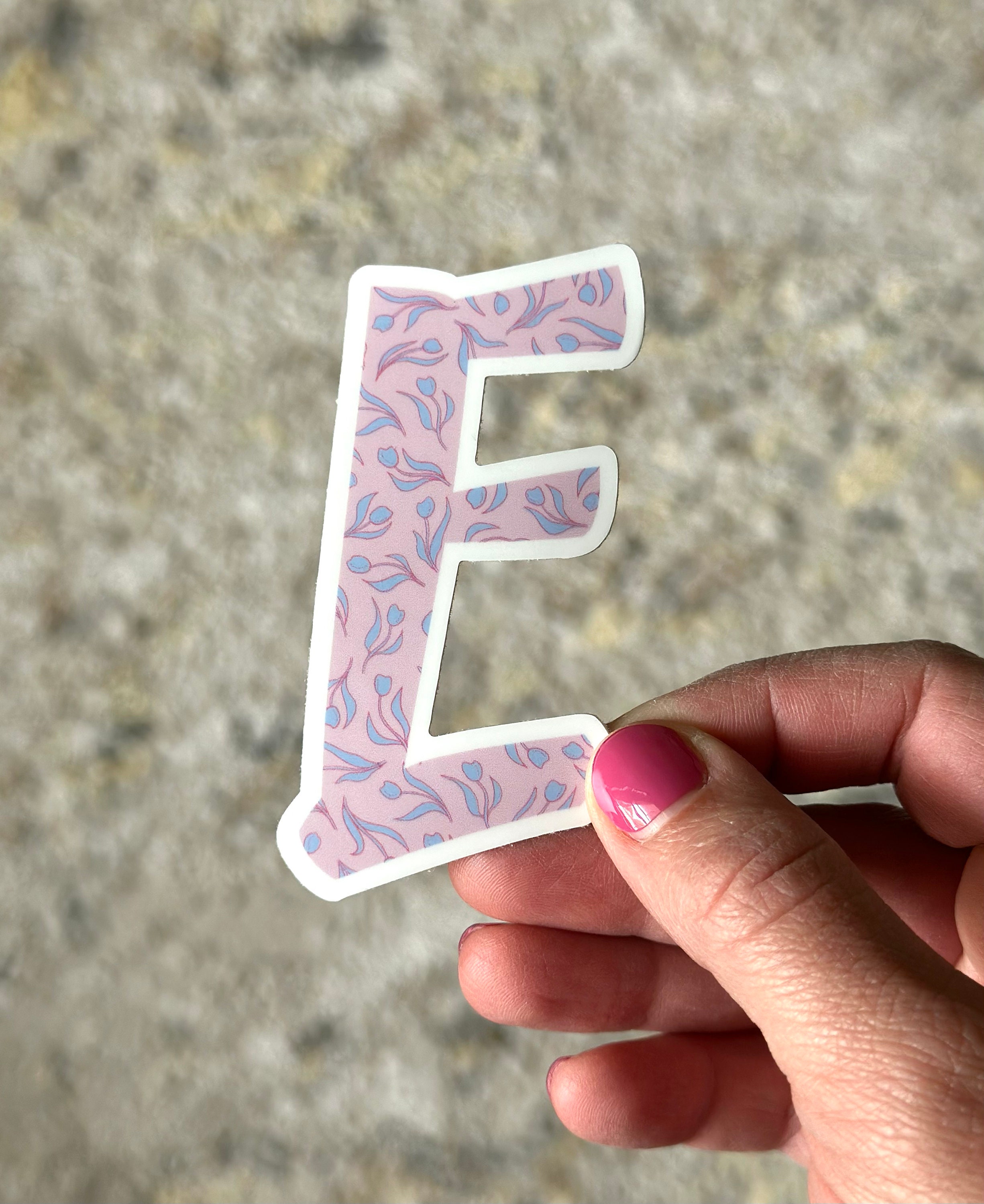 The Letter E Vinyl Sticker With a Floral Background - Etsy