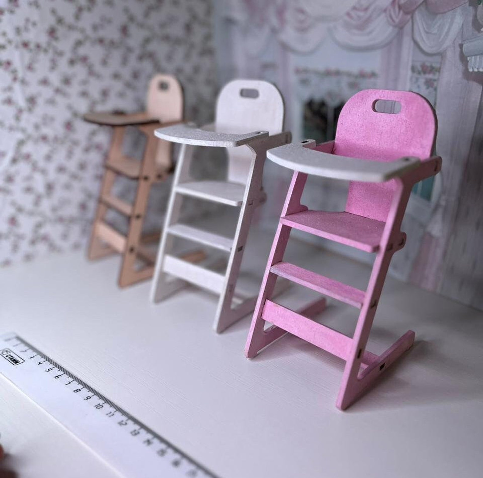 Plywood Doll Pink Chair for 5-6" Silicone Babies and Oak Dolls. - Etsy