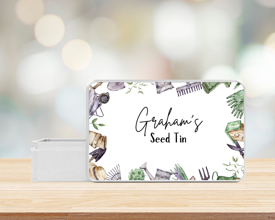 Personalised Gardening Seeds Tin, Gardening Tin, Grandad's Gardening ...