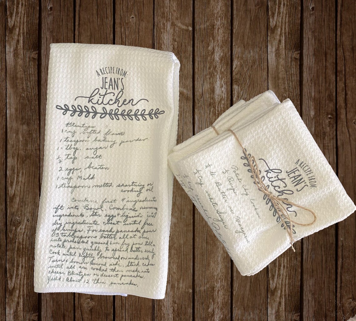 Handwritten Recipe Towel. Personalized Handwritten Towel. - Etsy