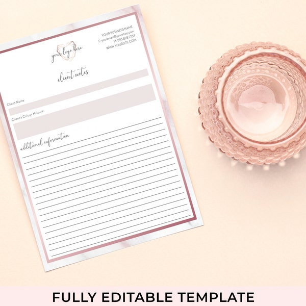Salon Client Record Templates - Etsy