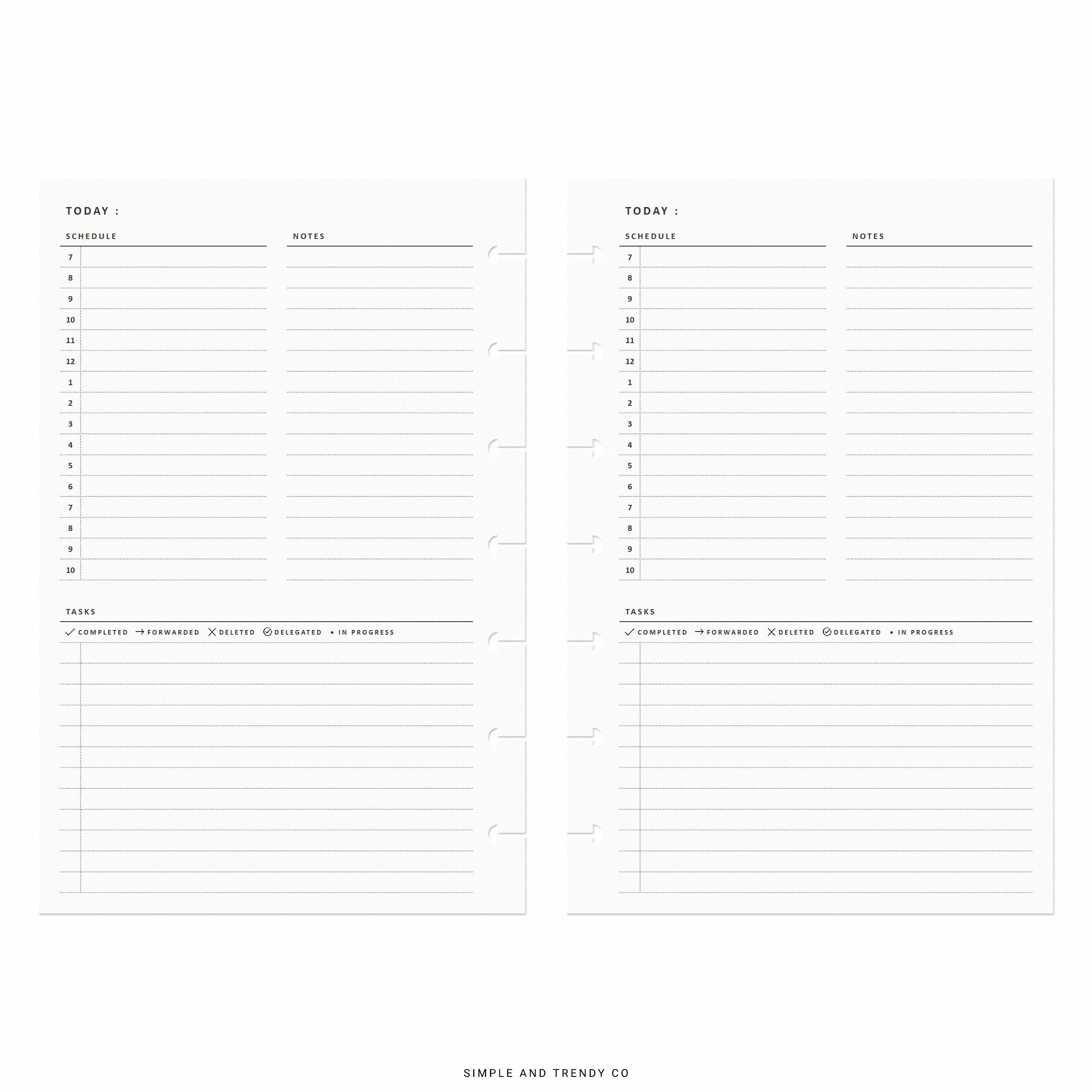 Daily Planner Happy Planner Mini Printable Undated Day - Etsy