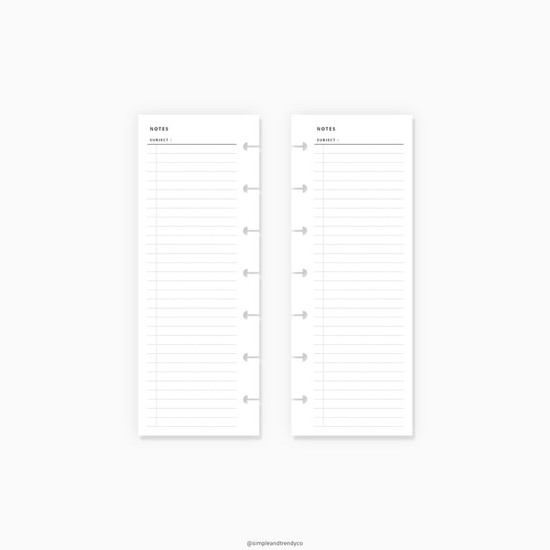 Notes Paper Skinny Mini HP Printable Writing Paper Lined | Etsy