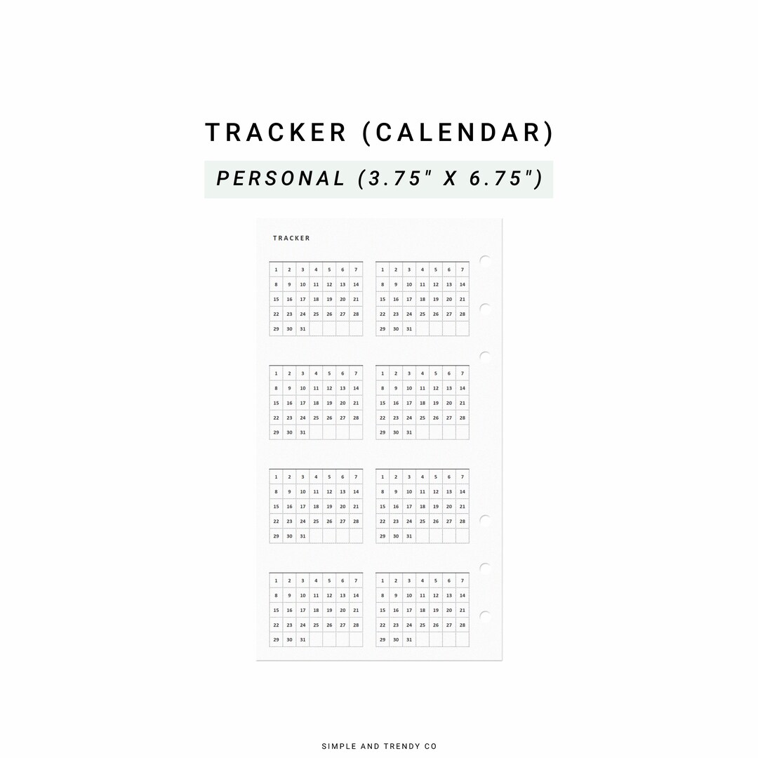 Habit Tracker Personal Planner Inserts, Habit Tracker Calendar Template ...