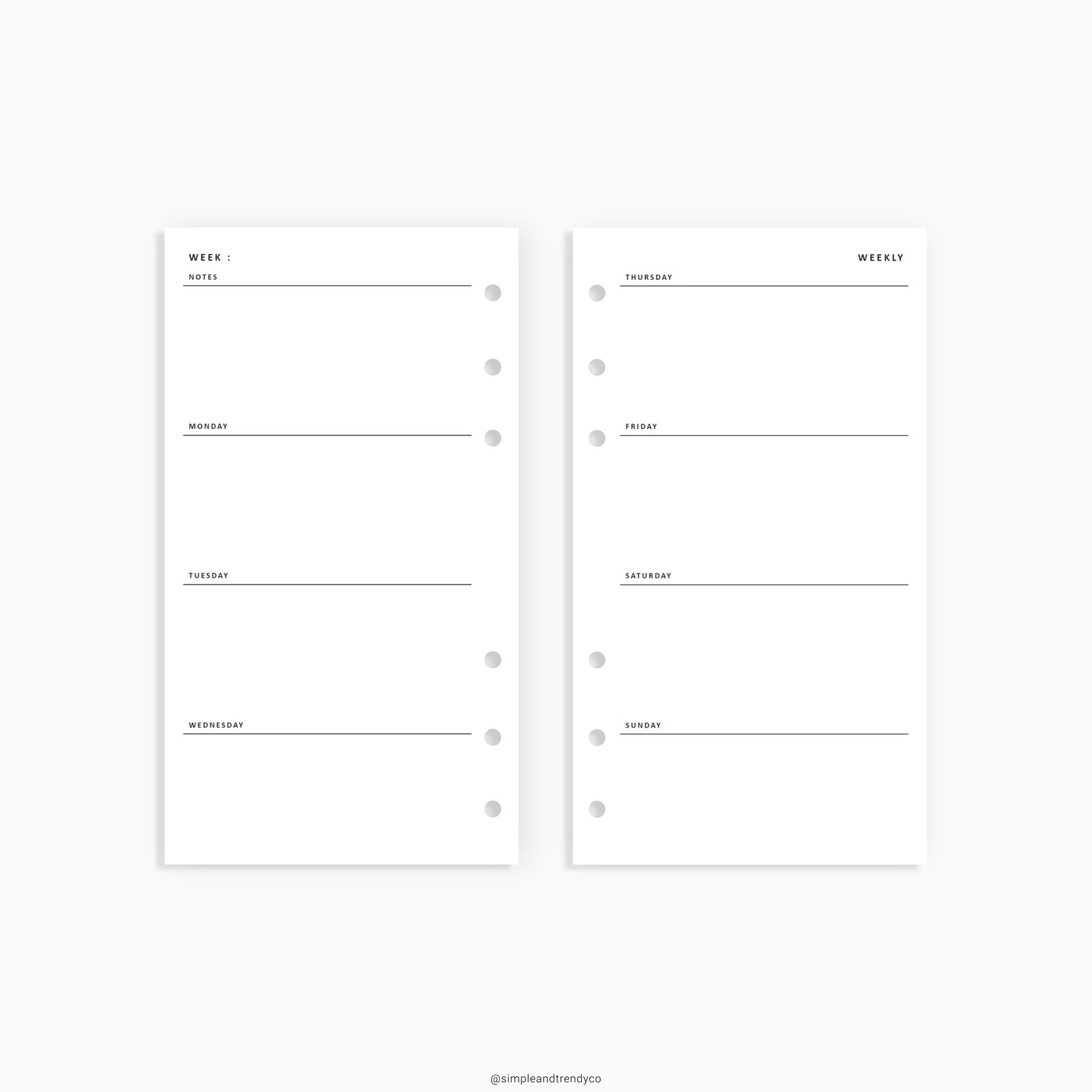 Weekly Planner Printable Personal Planner Inserts Weekly | Etsy