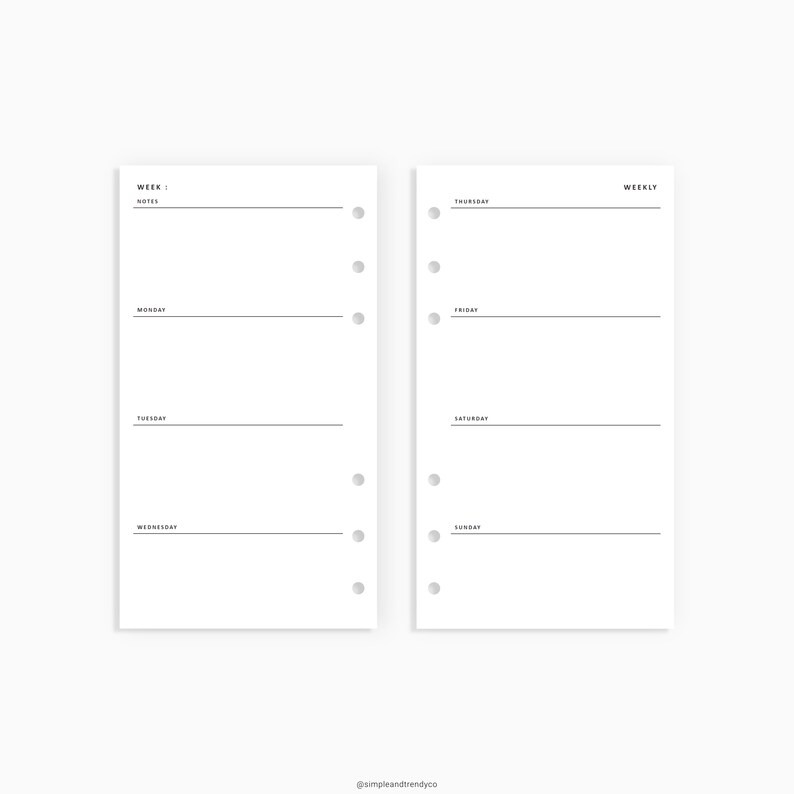 Weekly Planner Printable Personal Planner Inserts Weekly | Etsy