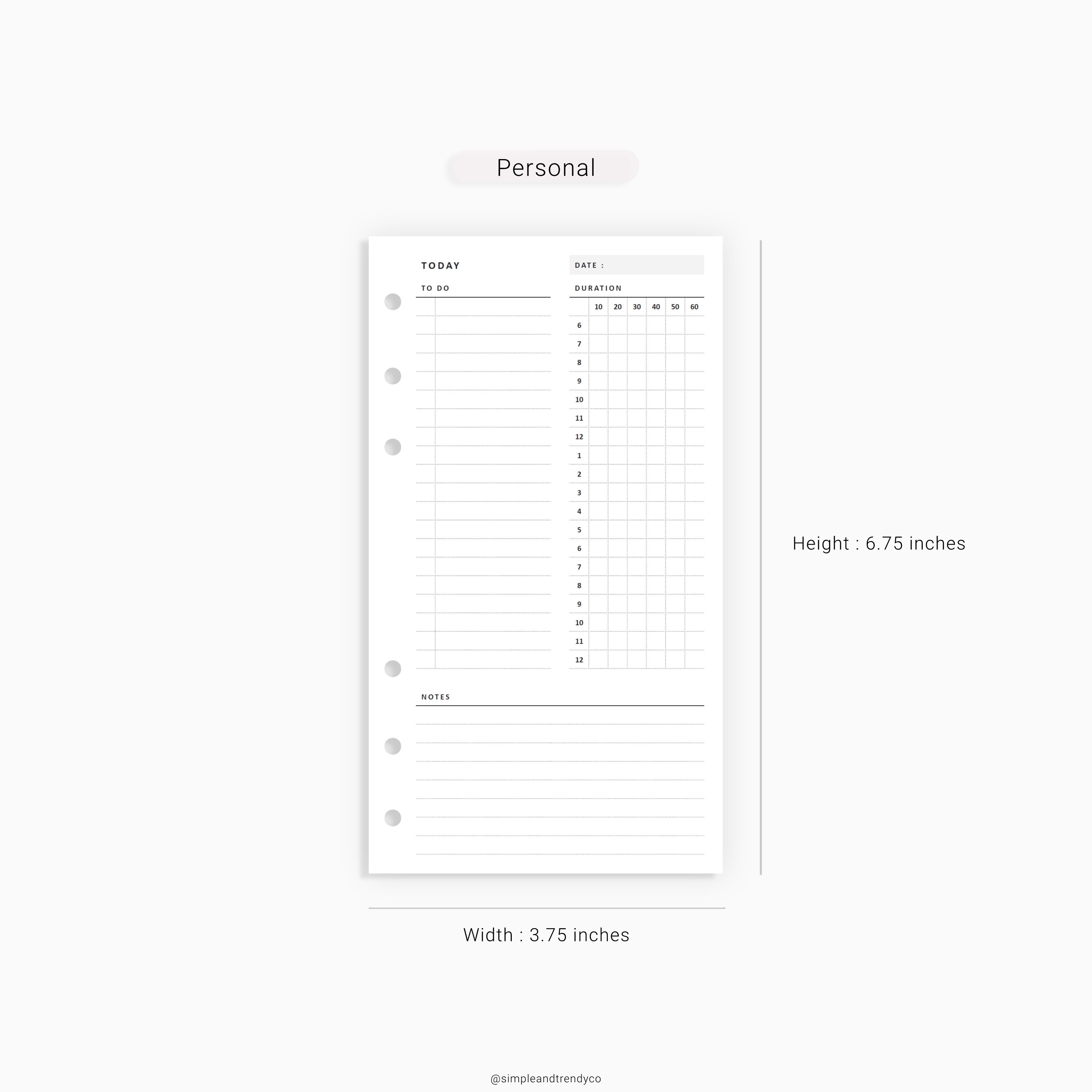 Daily Planner Printable Personal Planner Inserts Daily | Etsy