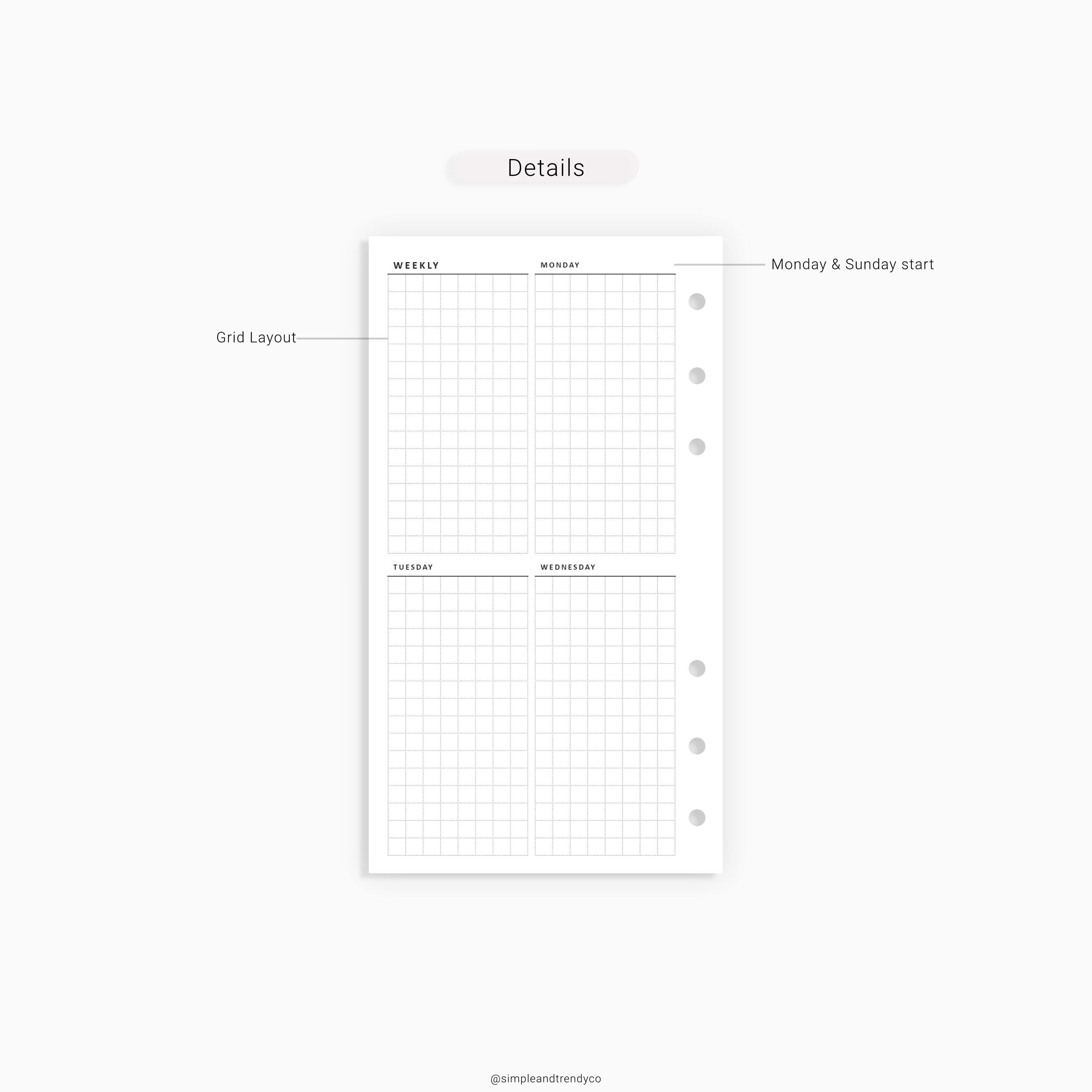 Week on 2 Two Pages Personal Planner Inserts Weekly Agenda | Etsy