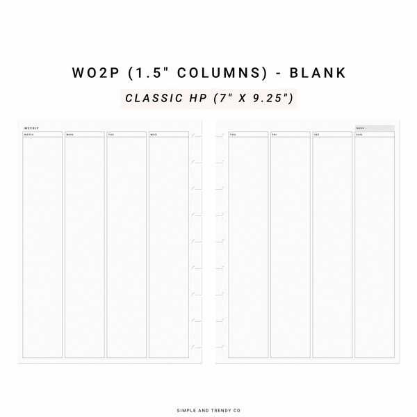 Ec Vertical Layout Planner - Etsy