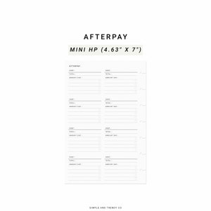 Afterpay Tracker Happy Planner Mini, Printable Afterpay Payment Tracker ...