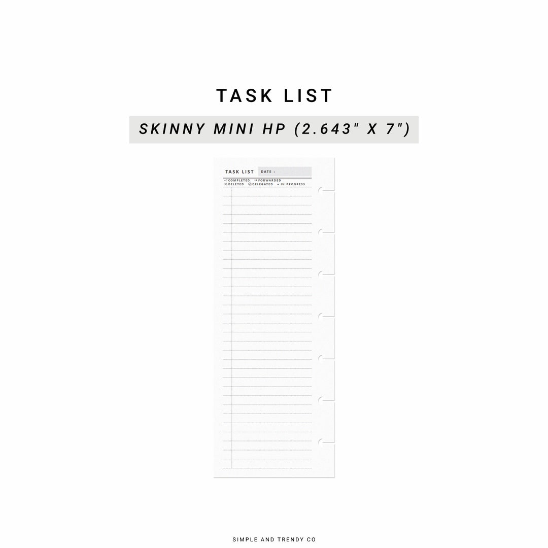 Printable to Do List Skinny Mini HP, Daily to Do List, Printable Task ...