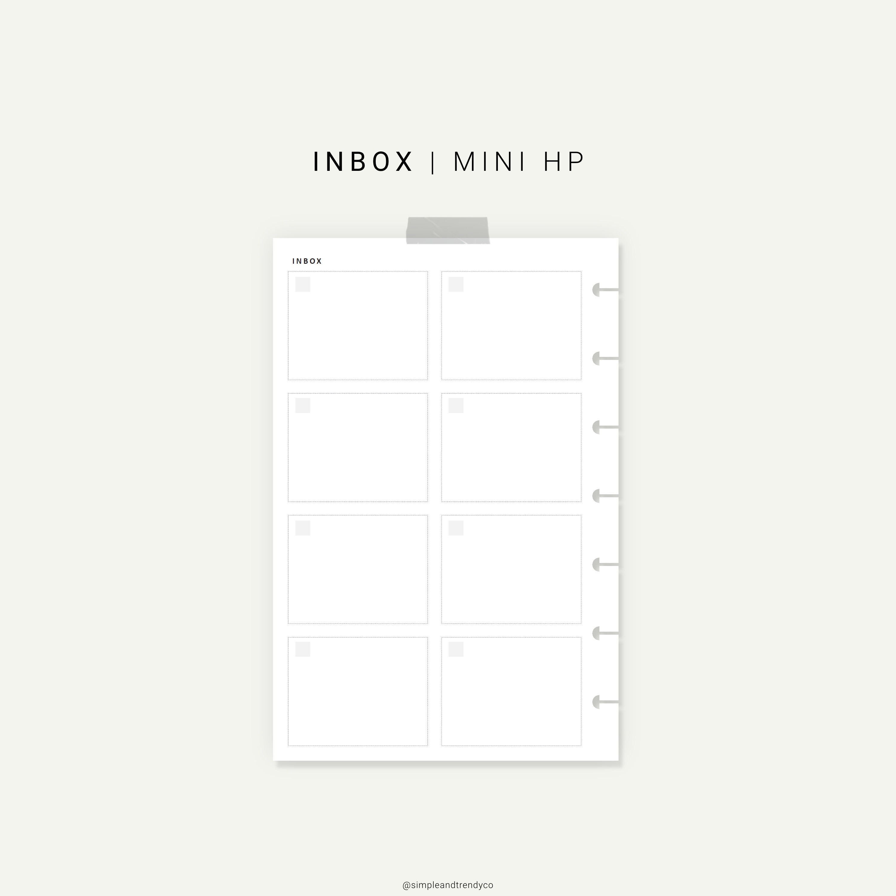 Printable Inbox Happy Planner Mini Inbox Insert Inbox Tracker | Etsy